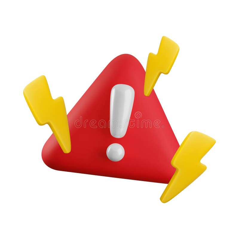 Vector Realistic 3d Red Triangle Shape with White Exclamation Mark and ...