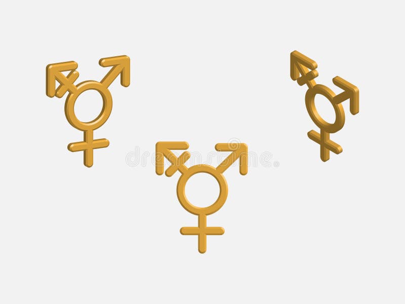 Vector Realistic 3d Transgender Gender Sign Stock Vector - Illustration ...