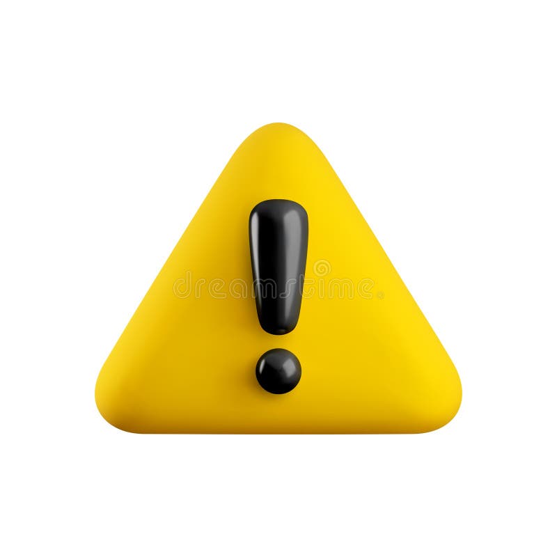 Vector Realistic 3d Yellow Triangle Shape with Black Exclamation Mark ...