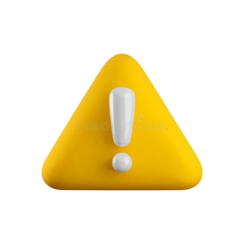 Vector Realistic 3d Yellow Triangle Shape with White Exclamation Mark ...