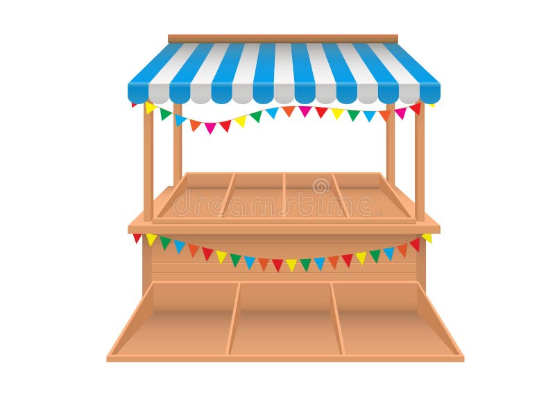 Vector Realistic of Empty Market Stall Stock Vector - Illustration of ...