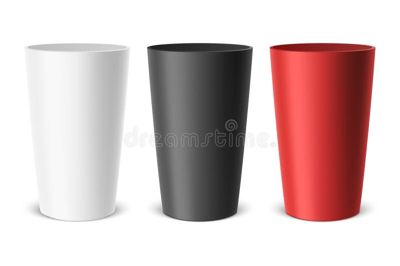 Vector Realistic Empty Plastic Cup. Example for Office Supplies, Drinks ...