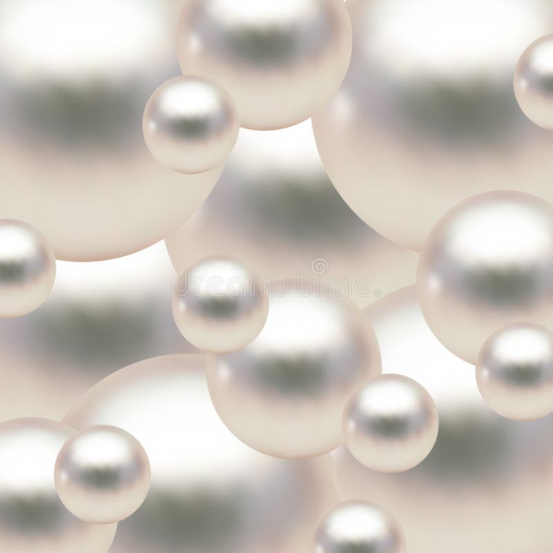 Vector Realistic Glossy Beautiful Pearls on Soft Background Stock ...