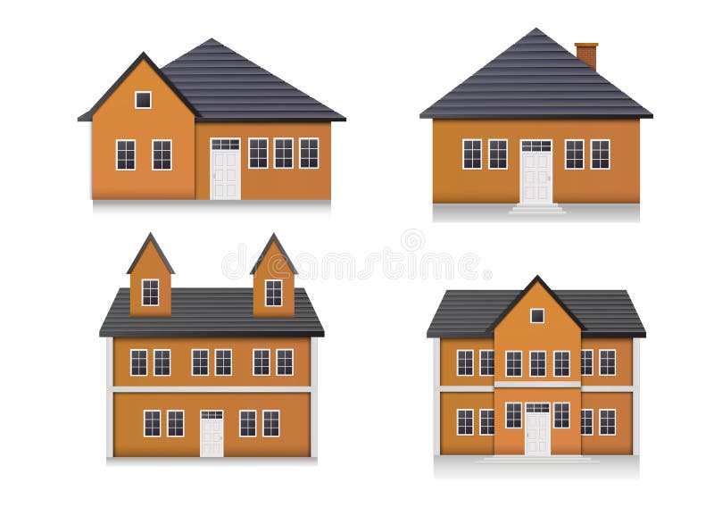 Vector realistic House set stock vector. Illustration of city - 173030025