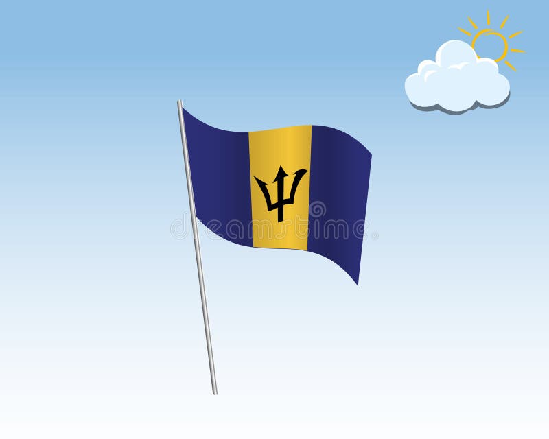 Vector Realistic Illustration of Barbados Flags Stock Illustration ...
