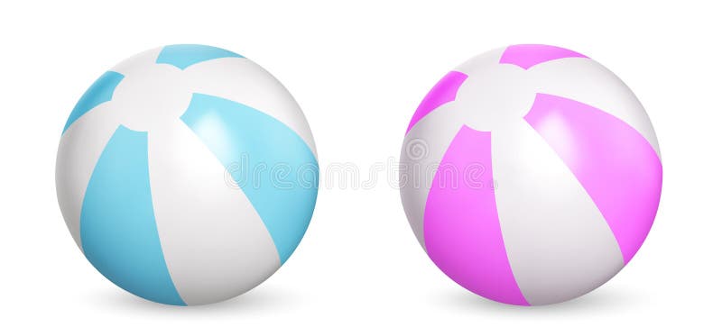 Vector Realistic Illustration Beach Balls Set Isolated on White ...