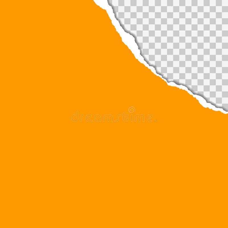 Vector Realistic Illustration of Orange Torn Paper with Shadow O Stock ...