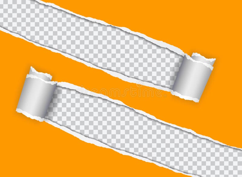 Vector Realistic Illustration of Orange Torn Paper with Shadow Stock ...