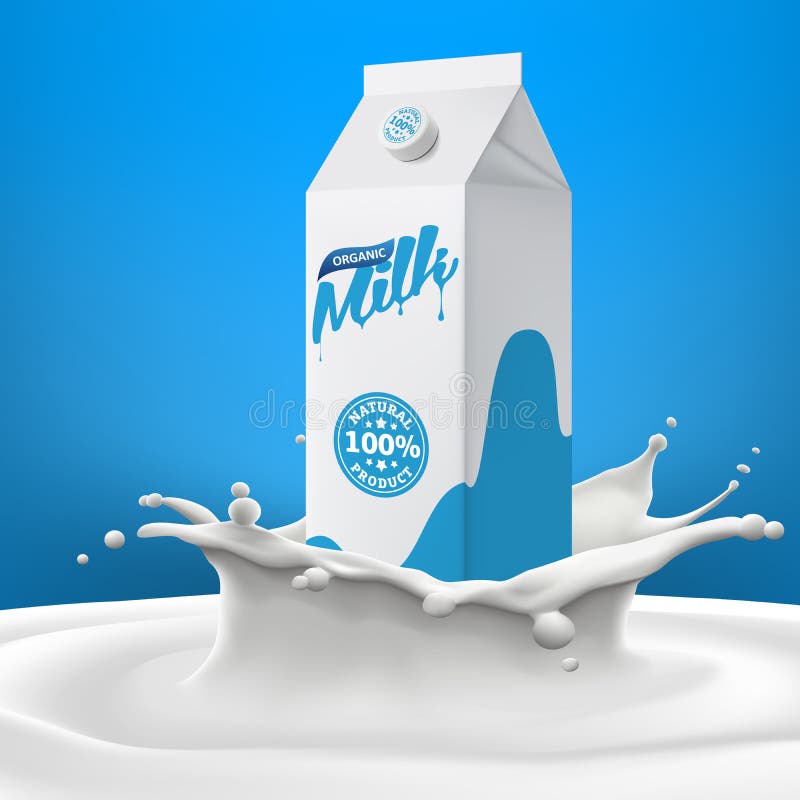 Big Milk Splash Three Dimentional Vector Realistic Illustration Stock ...