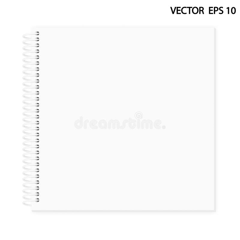 Realistic Image of a Notepad. White Sheets of a Notebook Fastened by a ...