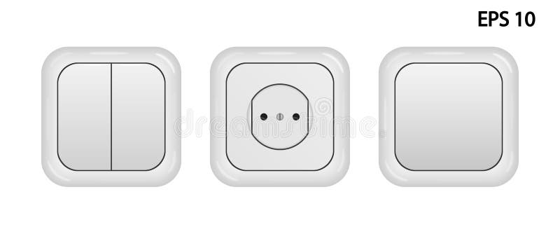 Vector Realistic Image of a Socket and Switches Stock Illustration ...
