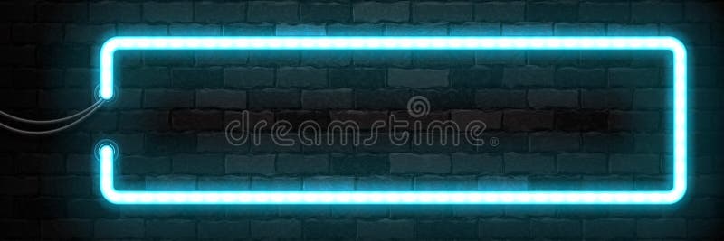 Vector Realistic Isolated Neon Sign of Blue Rectangle Frame for ...
