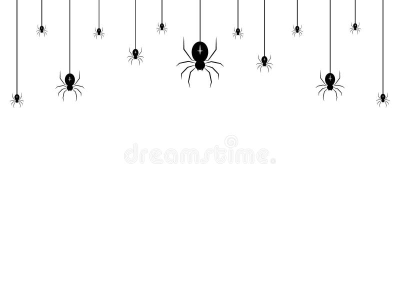 Vector Realistic Isolated Seamless Pattern with Hanging Spiders Stock ...