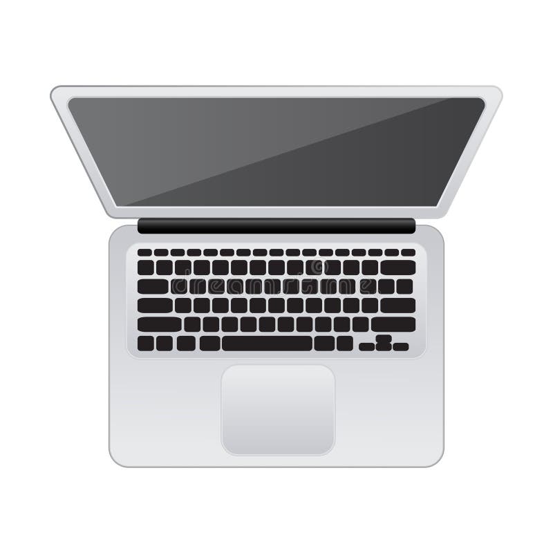 Vector Realistic Laptop Icon Top View Stock Illustration - Illustration ...