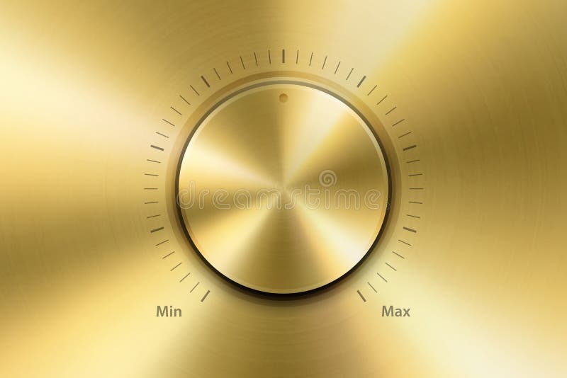 Vector Realistic Metallic Golden Knob. Design Template of Metal Gold ...