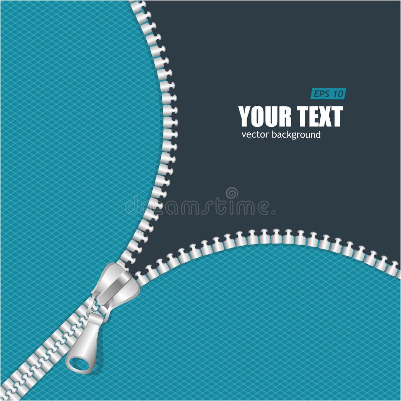 Vector Realistic Metallic Zipper and Space Stock Vector - Illustration ...