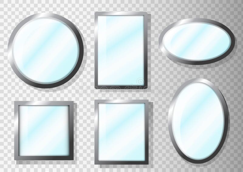 Vector Realistic Mirrors Set Stock Vector - Illustration of mirror ...