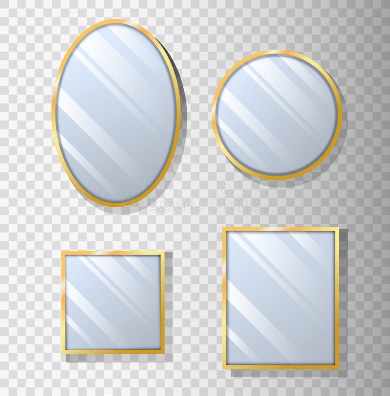 Vector Realistic Mirrors Set Stock Vector - Illustration of glass ...