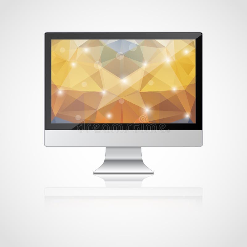 Vector realistic monitor stock vector. Illustration of blank - 54731585