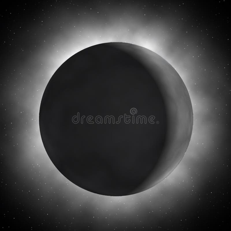 Vector Realistic Moon. Space Illustration with Moon and Stars. Stock ...