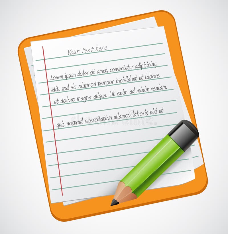 Vector Pencil And Notepad Icon Stock Vector - Illustration of detailed ...