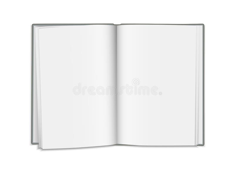 Vector Realistic Open Blank Book Isolated on White Background Stock ...