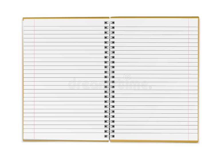 Vector Realistic Open Empty Lined Paper Notebook Isolated on White ... Vector Realistic Open Empty Lined Paper Notebook Isolated on White ...