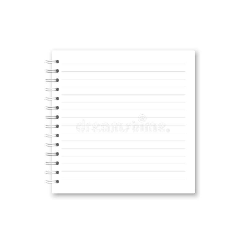 Vector Realistic Opened Square Notebook. Stock Vector - Illustration of ...