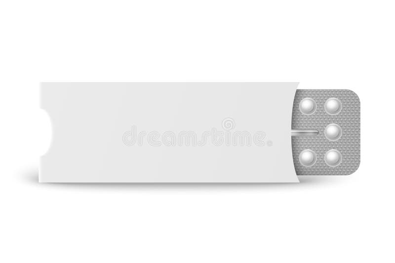Vector Realistic Packaging Of Birth Control Pills In Blister Closeup