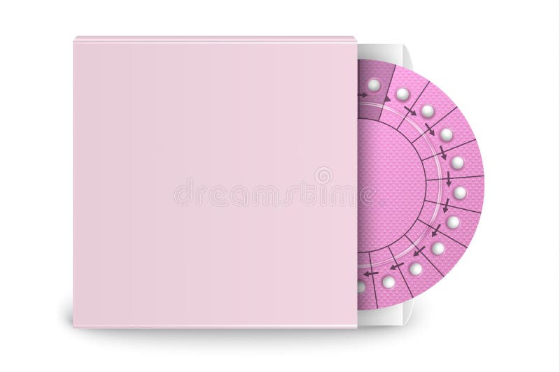 Vector Realistic Packaging of Birth Control Pills in Box Closeup ...