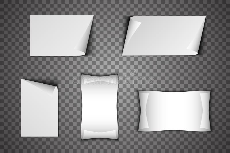 Vector Realistic Paper Sheet with Folded Corner. Paper Sheet A4 with ...