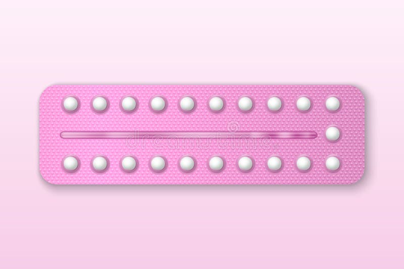 Vector Realistic Pink Packaging of Birth Control Pills in Blister ...