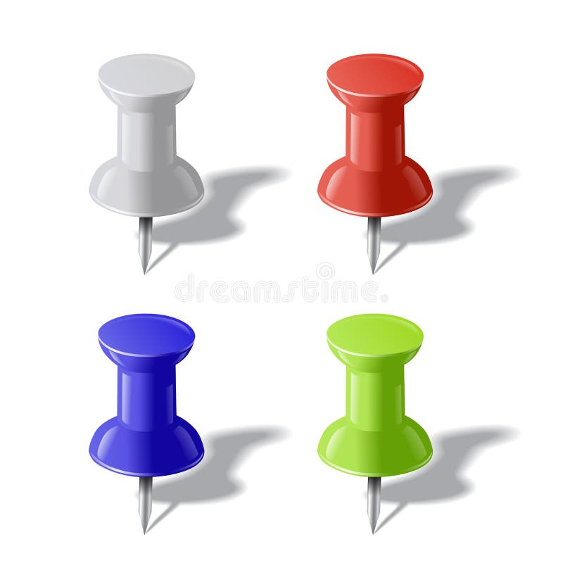 Realistic Pins Set Collection Stock Vector - Illustration of mockup ...