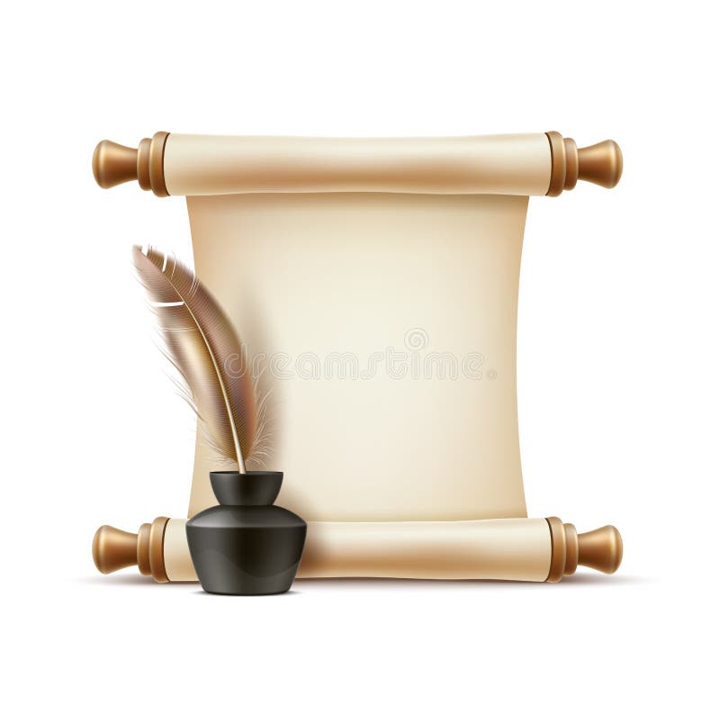 Ancient Papyrus Scroll Quill Pen Stock Illustrations – 522 Ancient ...