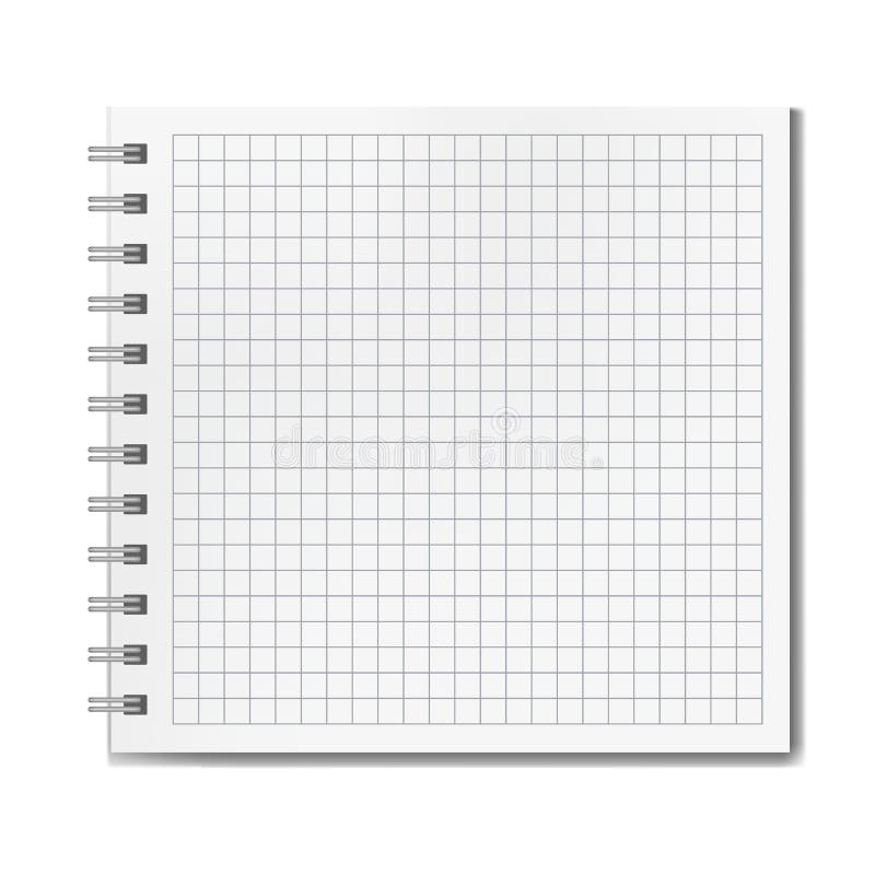 Square Ruled Notebook Or Exercise Book Page Stock Vector - Illustration ...
