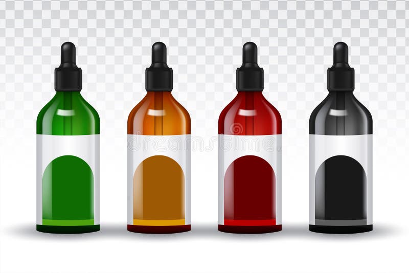 Vector Realistic Set Bottles for Essential Oils and Cosmetic Products ...