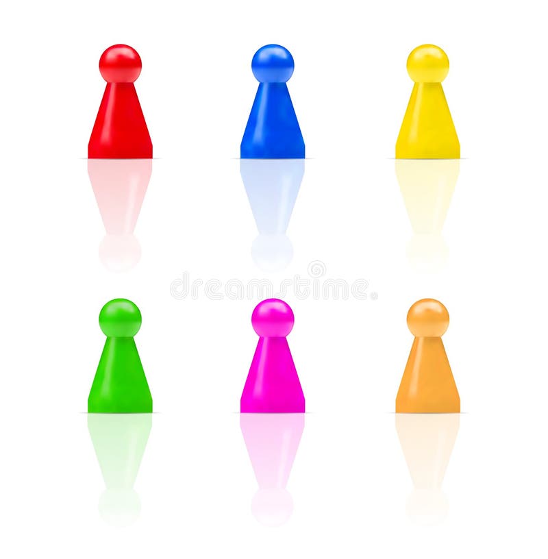Vector Realistic Set of Colorful Board Game Figures or Team Members ...