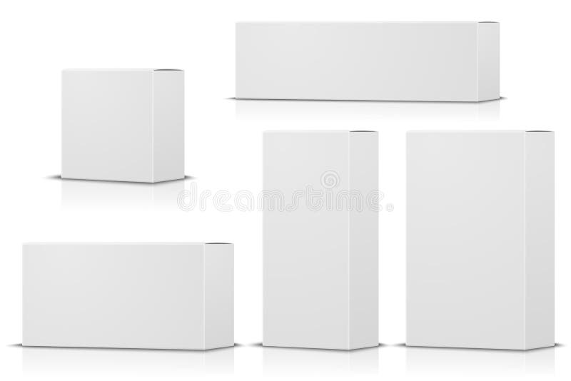 Vector Realistic Set Paper Boxes Isolated on White Stock Vector ...