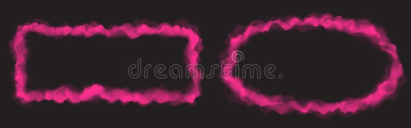 Vector Realistic Set of Pink Smoke Clouds Frames Stock Vector ...