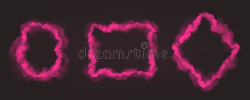 Vector Realistic Set of Pink Smoke Frames Stock Vector - Illustration ...