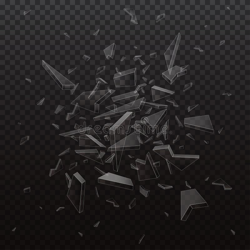 Vector Realistic Shards of Broken Glass. Stock Vector - Illustration of ...