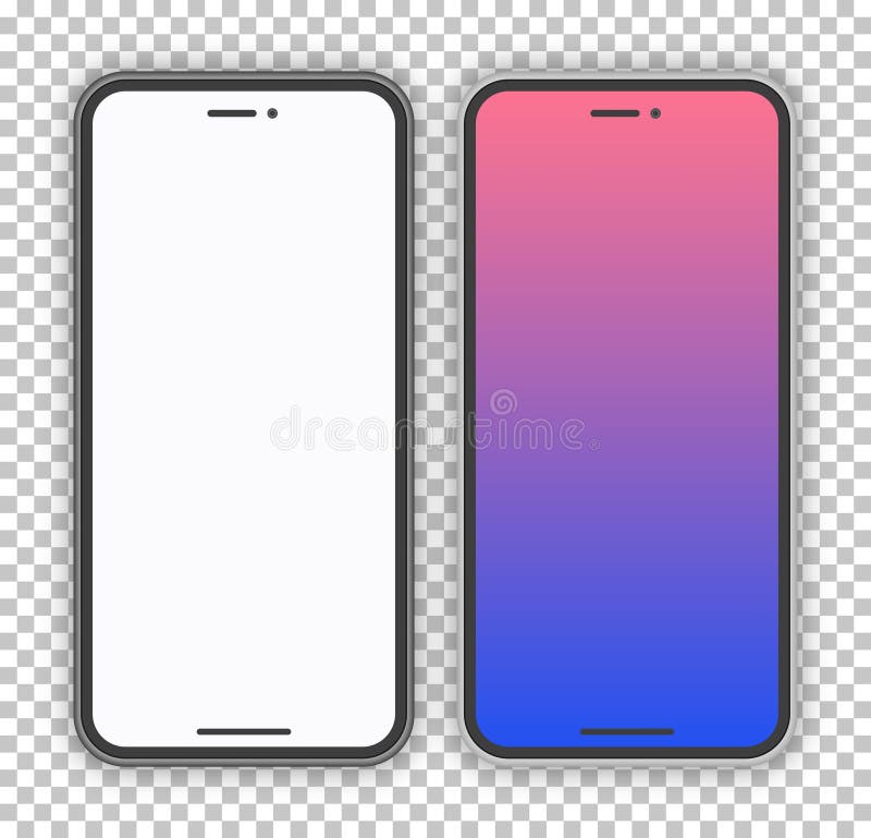 Vector Realistic Smartphone Mockup Set Stock Vector - Illustration of ...
