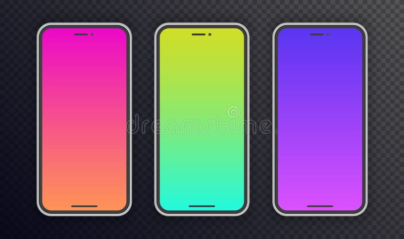 Vector Realistic Smartphone Mockup Set Stock Vector - Illustration of ...