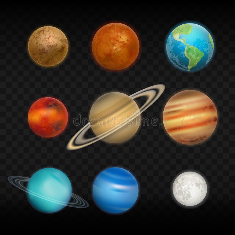 Solar System Planets Transparent Background Stock Illustrations – 165 ...