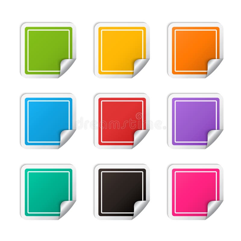 Vector Realistic Square Colorful Sticker Set Stock Vector ...