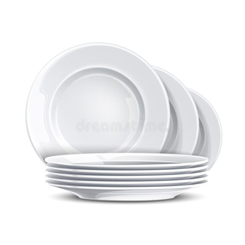 Stack of Clean Plates Line Icon. Pile of Plates Vector Illustration ...