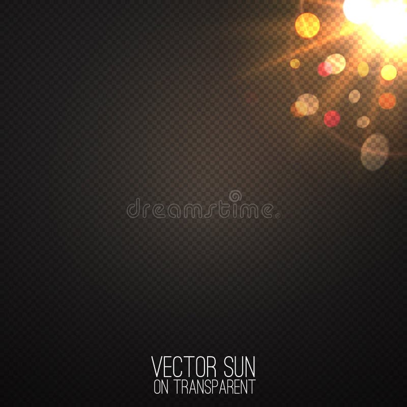 Vector Realistic Sun on Transparent . Stock Vector - Illustration of ...