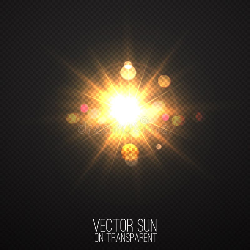 Vector Realistic Sun on Transparent . Stock Vector - Illustration of ...