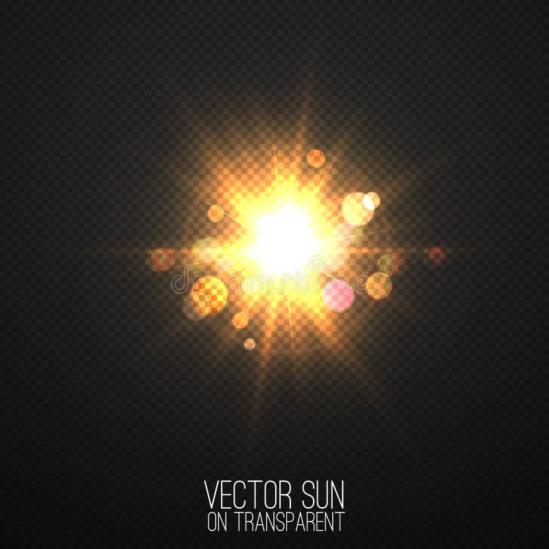 Vector Realistic Sun on Transparent . Stock Vector - Illustration of ...