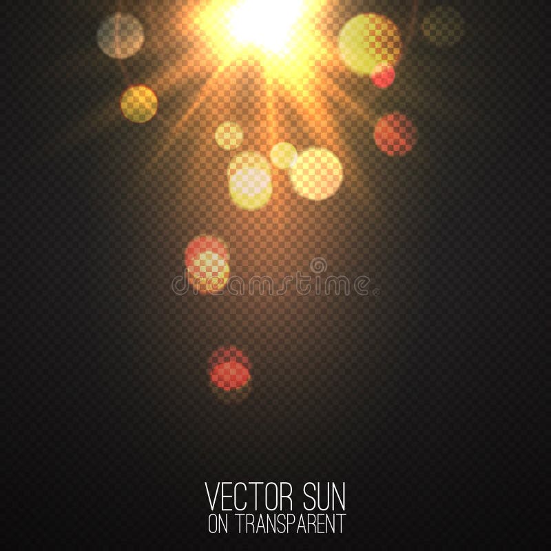 Vector Realistic Sun on Transparent . Stock Vector - Illustration of ...